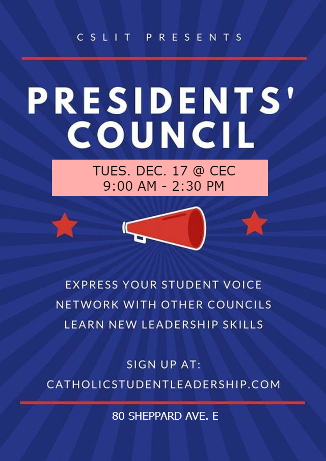 SIGN UP: President’s Council 2019 (Secondary) – Catholic Student Leadership
